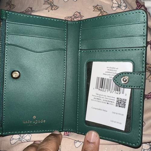 kate spade new york Bifold Leather Wallet - Deep Jade | eBay
