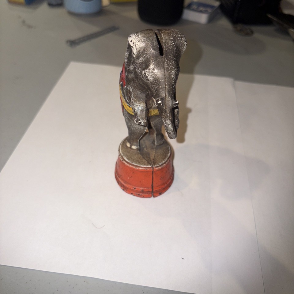 Vintage Circus Elephant Cast Iron Coin Bank - John Wright USA | eBay