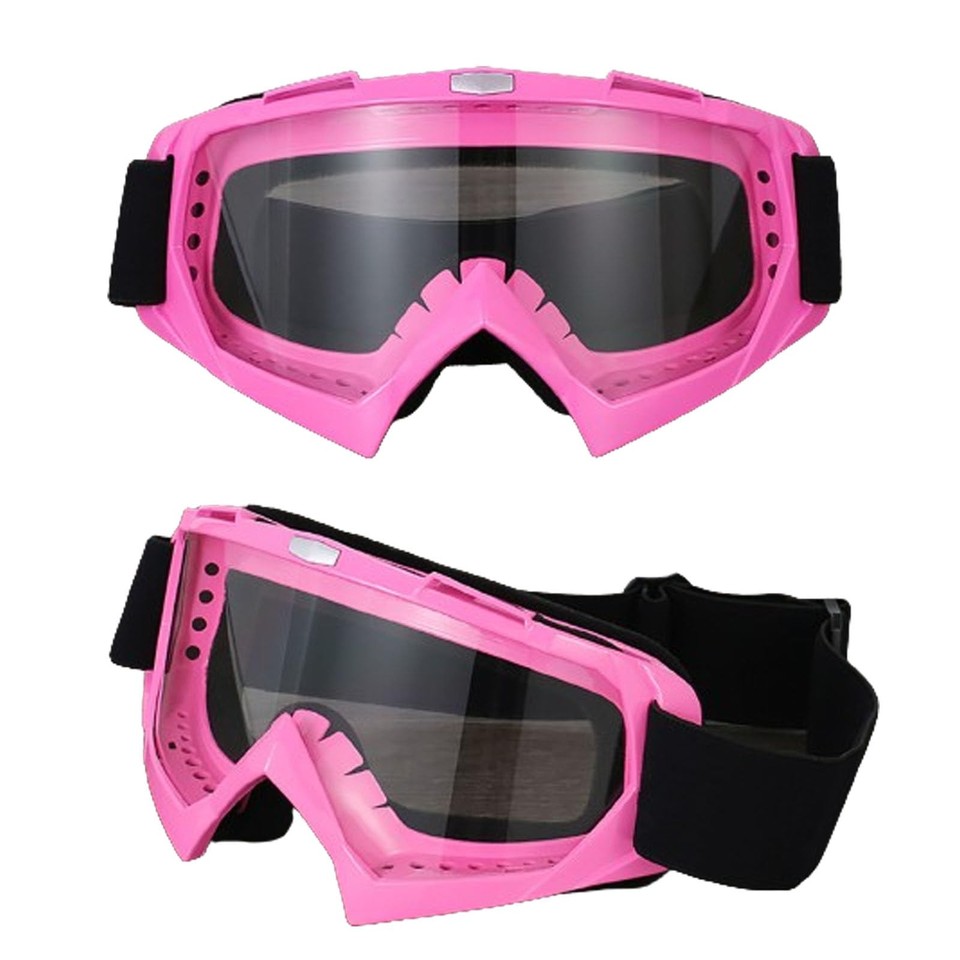 immoono Pink Motorcycle Goggles w/ Balaclava for Women/Girls - ATV Dirt ...