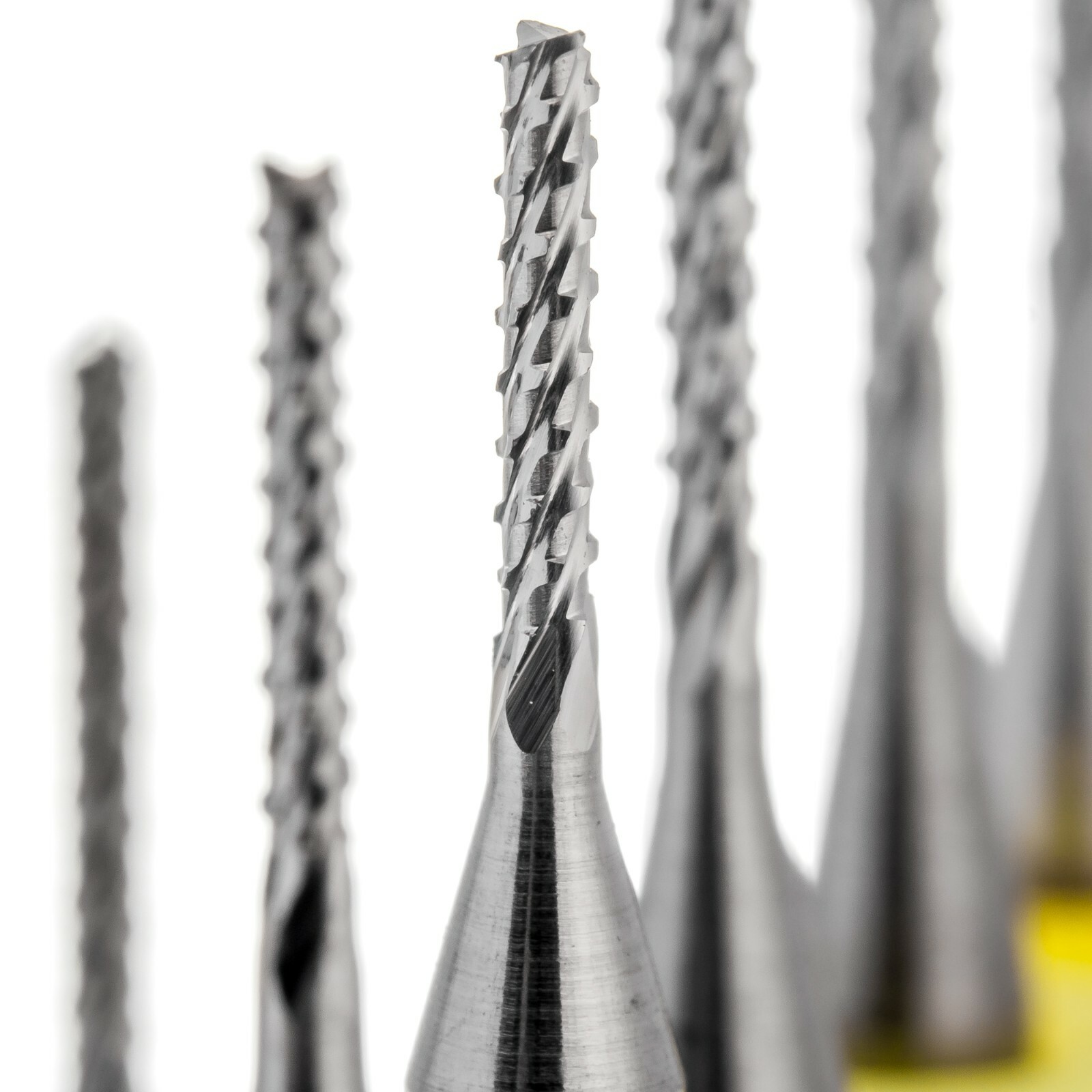 10pc 0.6mm - 1.5mm Carbide Corn Milling Cutter 3.175mm Shank Drill Bit ...