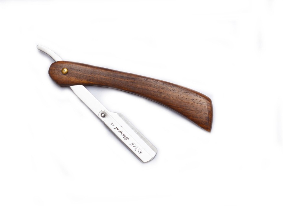 BARBER SALON/STRAIGHT CUT THROAT SHAVING RAZOR SHAVETTE WOOD HANDLE ...