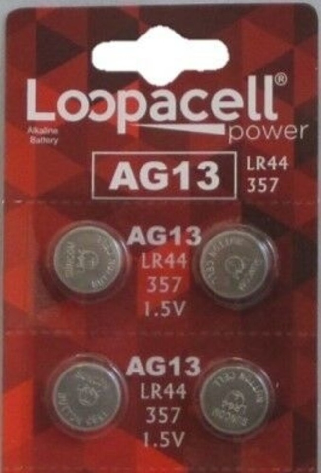 LR44 BATTERY (5 piece) LR44 357 A76 L1154 AG13 357 Alkaline Loopacell ...