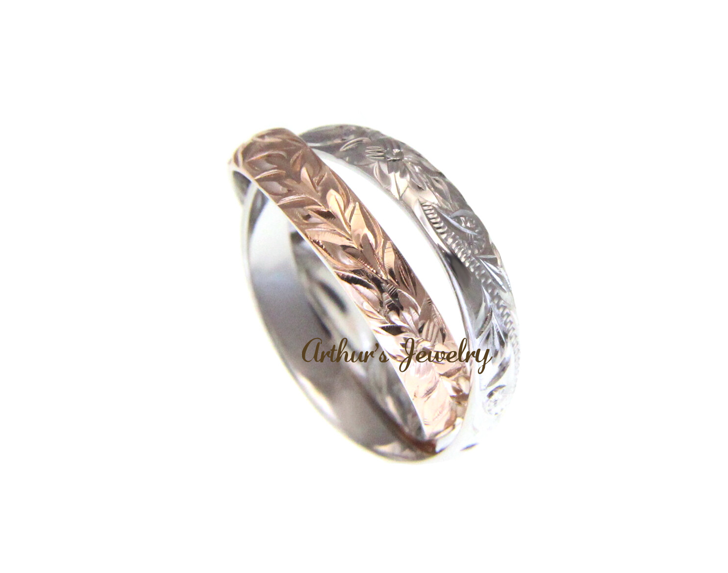 ROSE GOLD PLATED RHODIUM SILVER 925 2 IN 1 HAWAIIAN PLUMERIA SCROLL ...