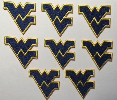 west virginia patch wv patch 8 pc lot iron on patches 1 3/8" wide WVU ...