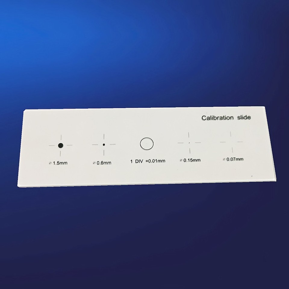 Transparent Microscope Micrometer Slide with 0 01mm Crosshair Markings ...
