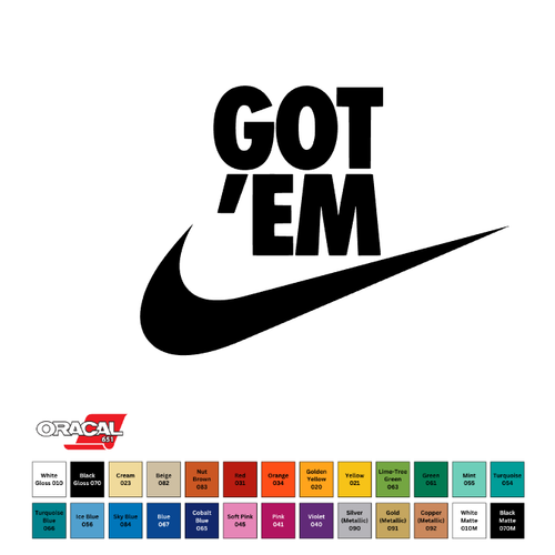 Nike Swoosh Logo Got 'Em Die-Cut Permanent Vinyl Sticker Decal 3 ...