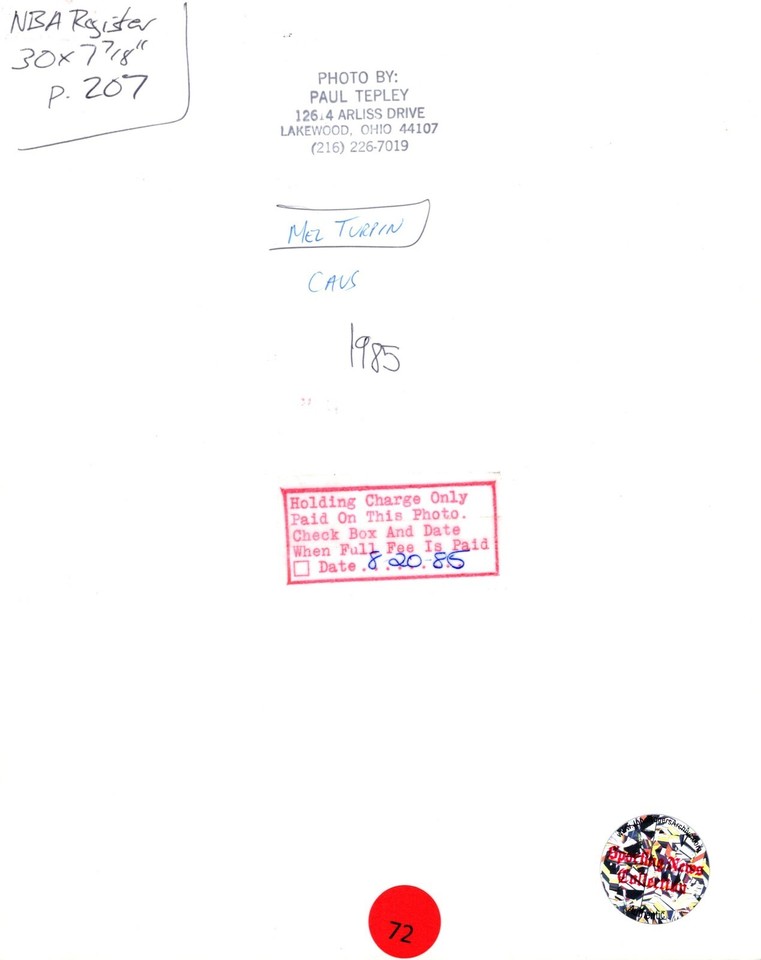 Melvin Turpin (1985) Basketball Sport Original NBA Press Photo K 361 | eBay
