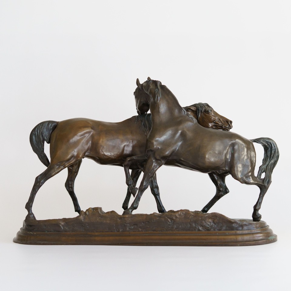 Pierre Jules (P.J.) Mene "L'Accolade" Stunning Bronze Horse French ...