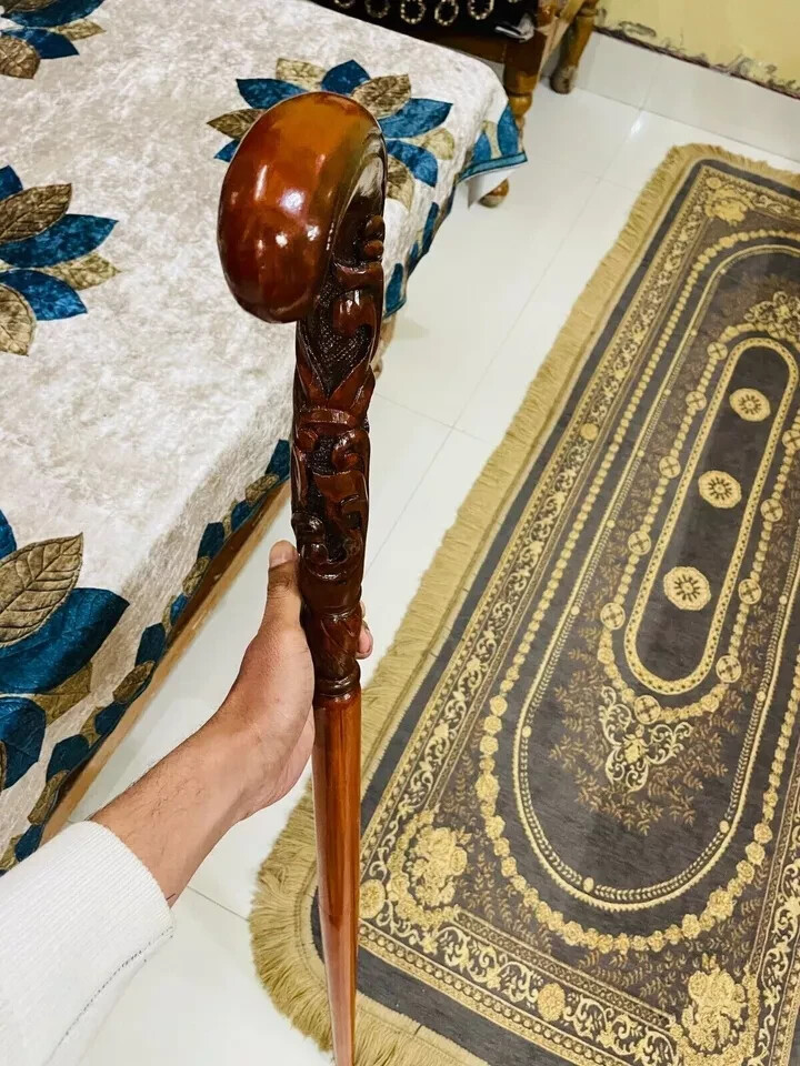 Handcrafted Christian Cross Carved Cane - Religious Walking StickTone ...