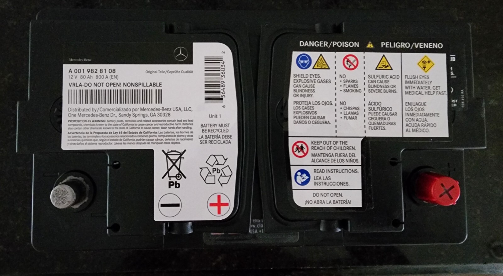 2023-2024 Mercedes-Benz AMG Primary Starter Battery HEAVY | A0019828108 ...