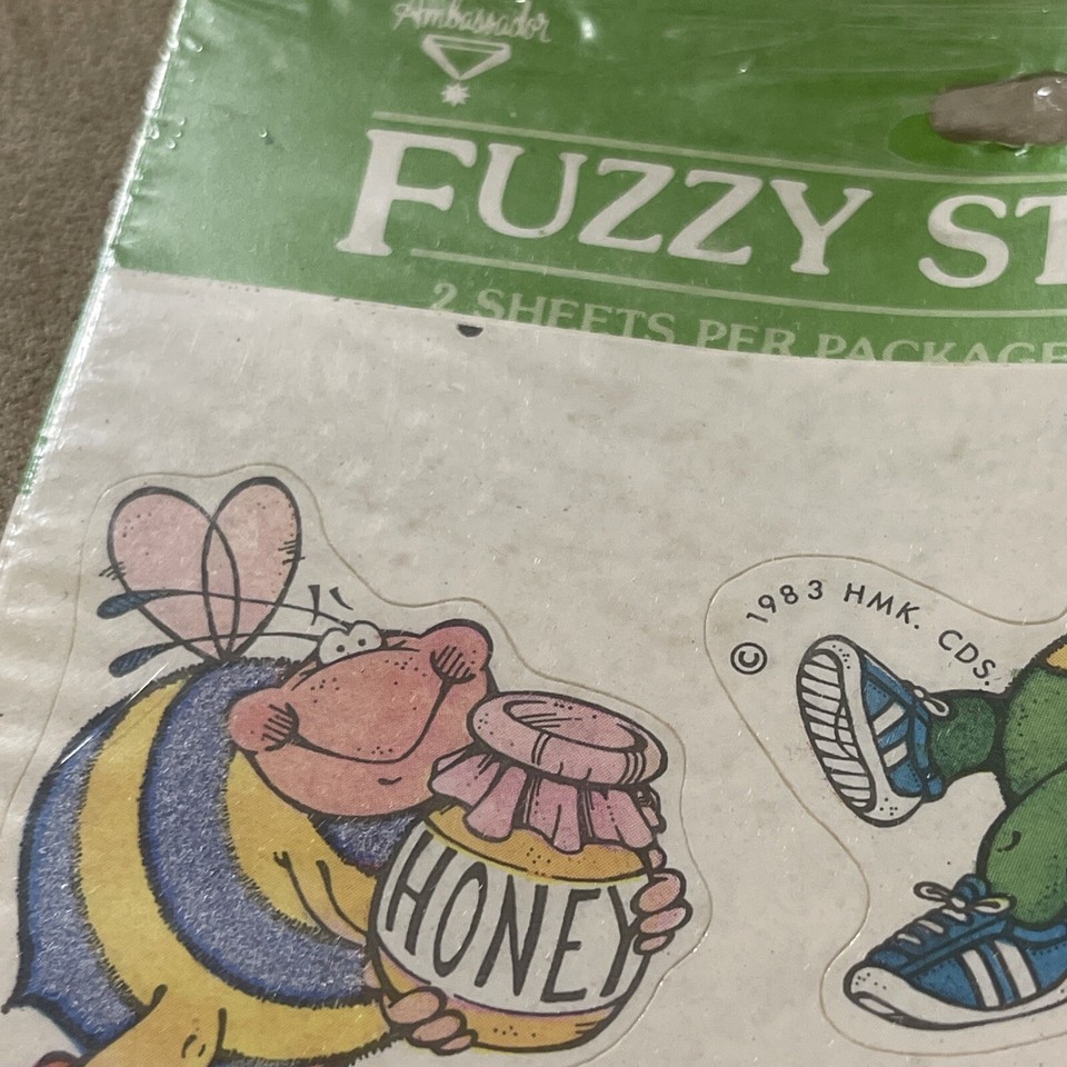 Vintage 80s Stickers Hallmark Fuzzy Bugs Scrapbook Ladybug Frog Bee ...