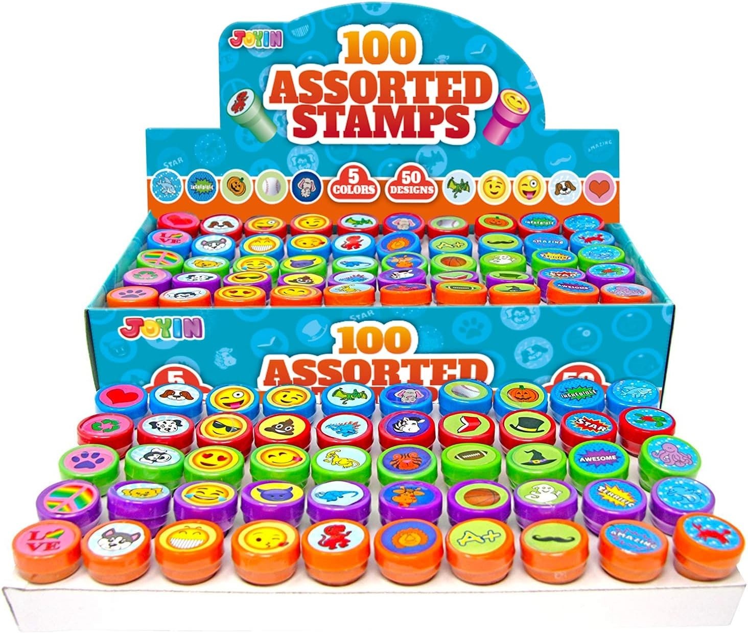 100 Pcs Assorted Stamps for Kids Self Inking Stamps Stampers Set for ...