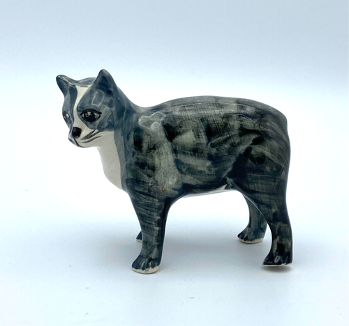 Rushton Pottery, IOM, Manx Grey Tabby Cat Porcelain Figurine | eBay