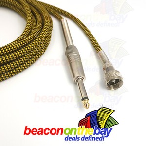 Vintage Microphone Cable Mic Cord Screw-On Connector to 1/4 jack Tweed ...