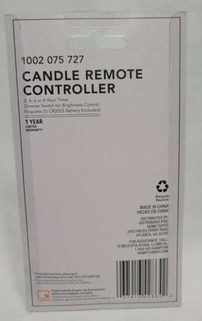 Hampton Bay 10 Button Candle Remote Control for LED Resin Candles ...