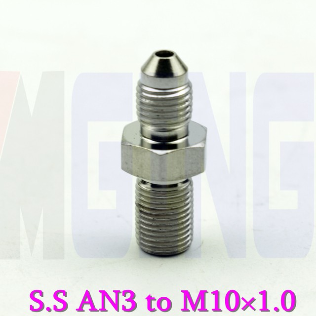 AN3 3AN - 3 AN To M10X1.0 Straight Steel Hose End Brake PTFE Fitting ...