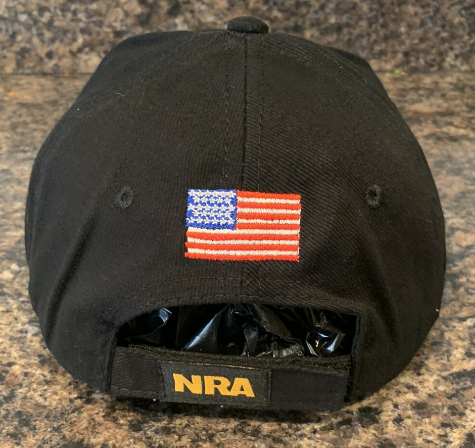 New NRA Membership Embroidered Hat Cap Adjustable Black Gold w/USA Flag ...