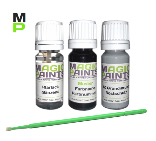 Paint pen set suitable for Audi / VW L041 brilliant black plain + clear ...