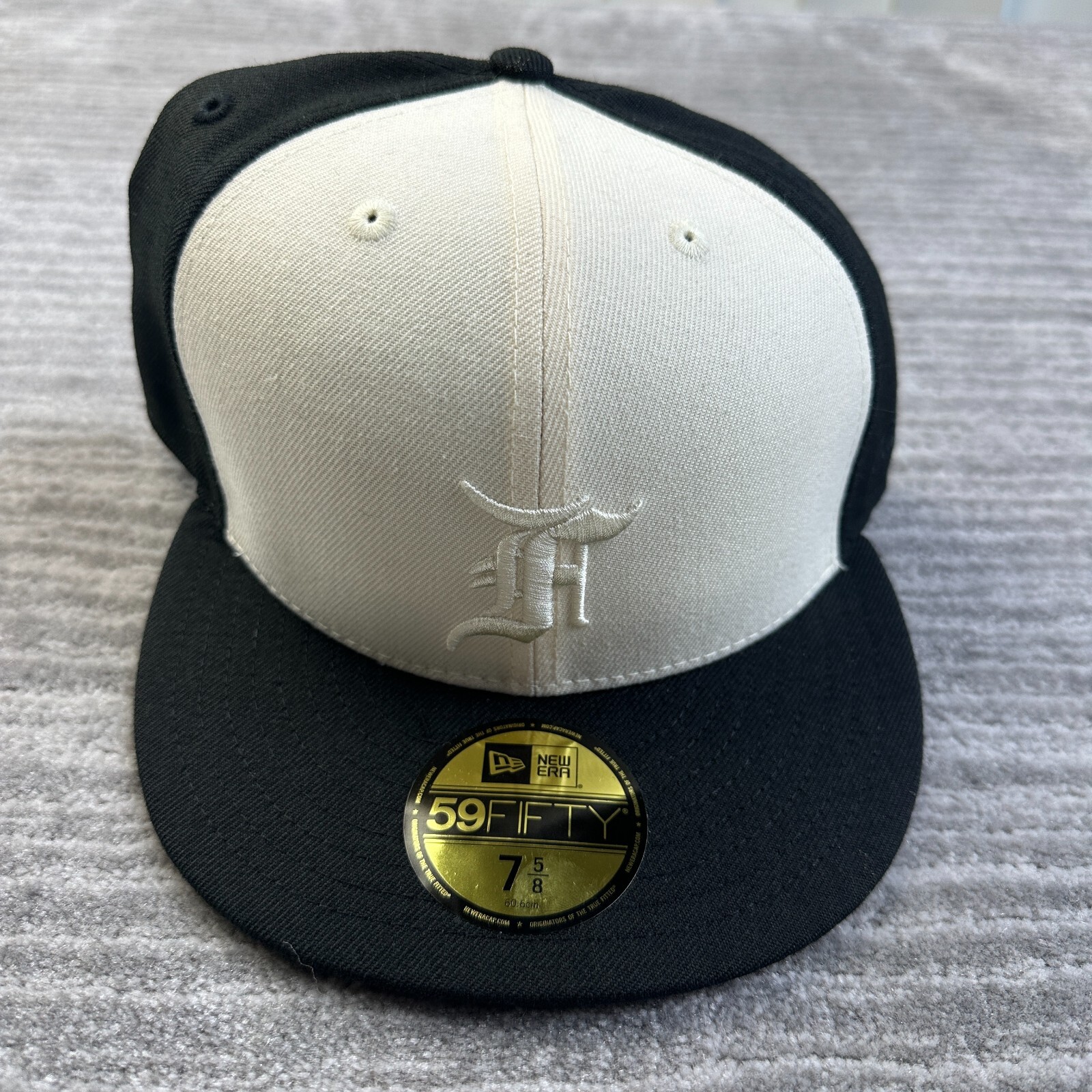 Fear Of God Hat Cap Mens Fitted 7 5/8 Black White New Era Wool ...