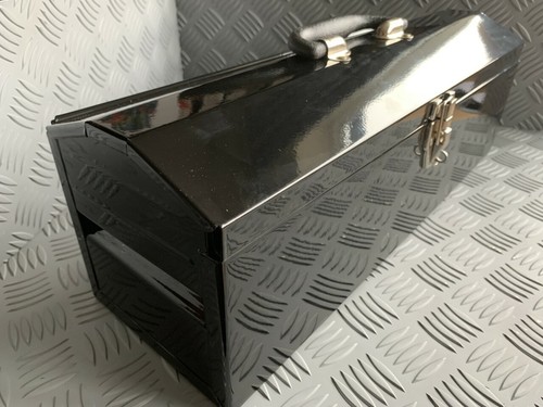 Tractor Tool Box, Black, Metal. Barn Tool Box, with Plastic Tray. Deep ...