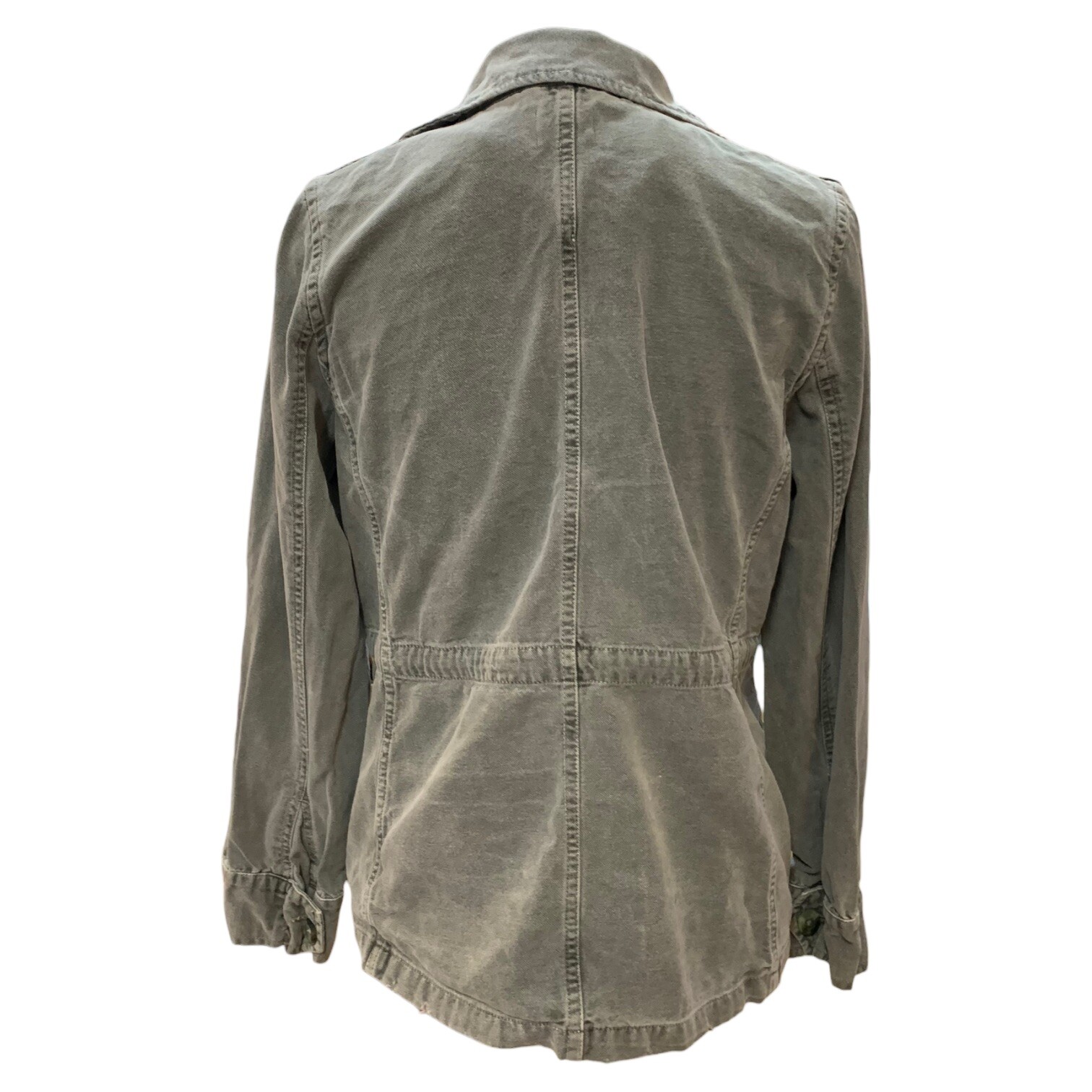SUNDRY Distressed Army Utility Cargo Jacket in Army G… - Gem