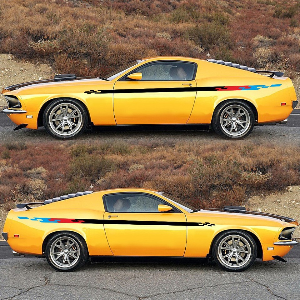 Car Side Door Stickers Square Vinyl Graphics Body Sports Trim Decals ...