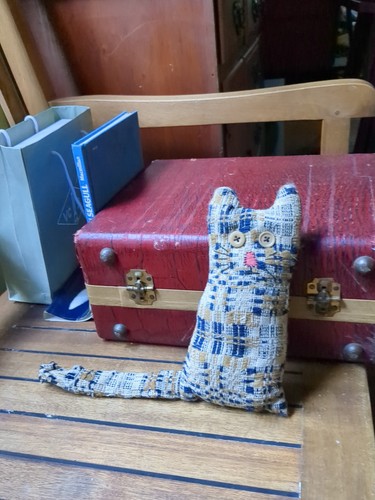 Vintage Hand-Sewn Cloth Cat Shelf Sitter Antique fabric | eBay