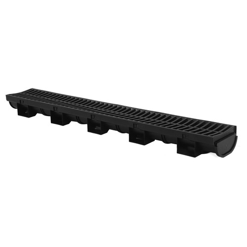 6 Piece Interlocking Trench Drain System with Grates for Garden Farm ...