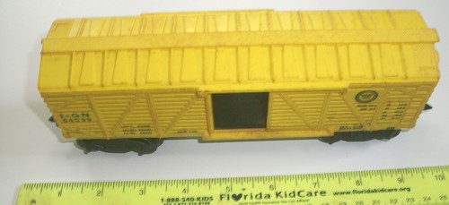 RARE 1970'S MARX 8-WHEEL MISSOURI PACIFIC LINES YELLOW STOCK CAR IN O ...