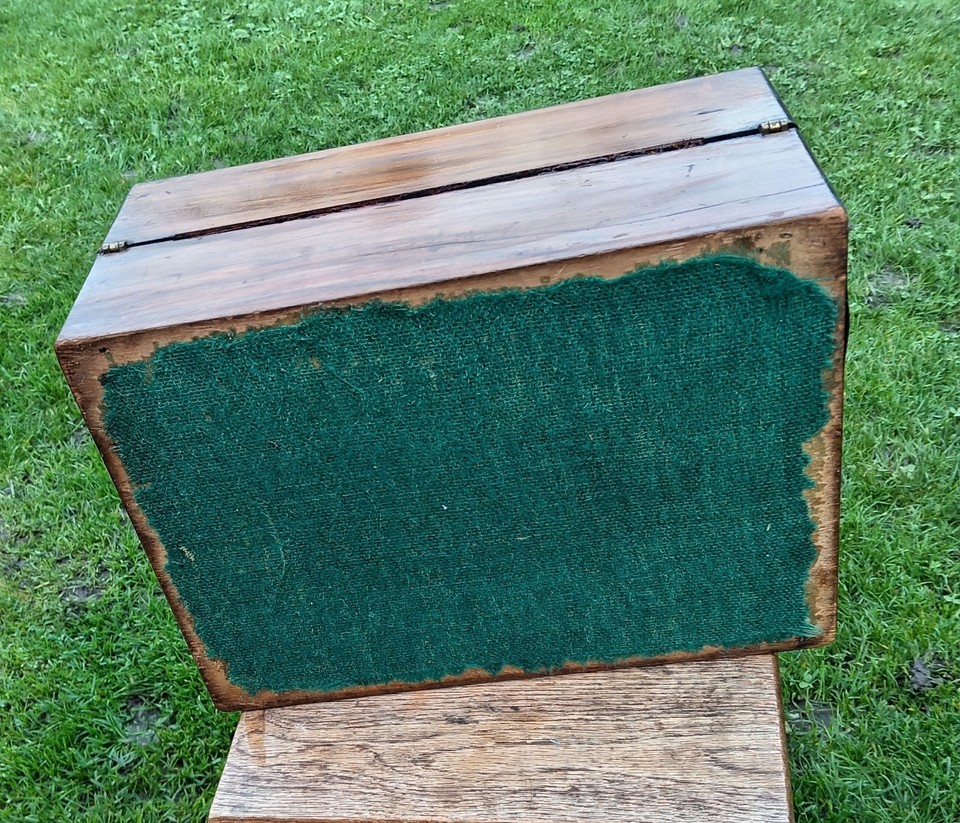 Victorian Antique Walnut & Brass Writing Slope with Original Beautiful ...