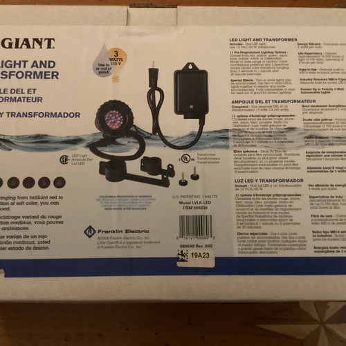 Franklin Electric Little Giant Led Light and Transformer 566236 LVLK ...