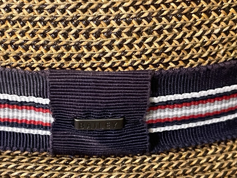 Bailey Hat Hester Panama Fedora Ribbon w/ Medallion Straw Hollywood M ...