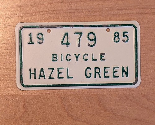 Vintage Hazel Green, Wisconsin Bike license plate Tag Bicycle WI ...