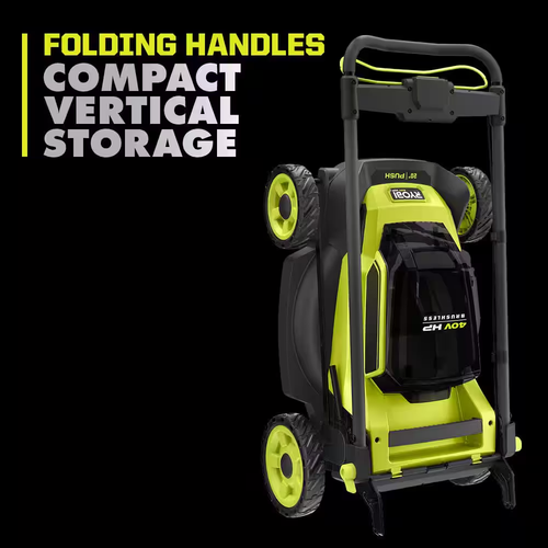 RYOBI 40V HP Brushless 20" Cordless Battery Walk Behind Push Mower ...