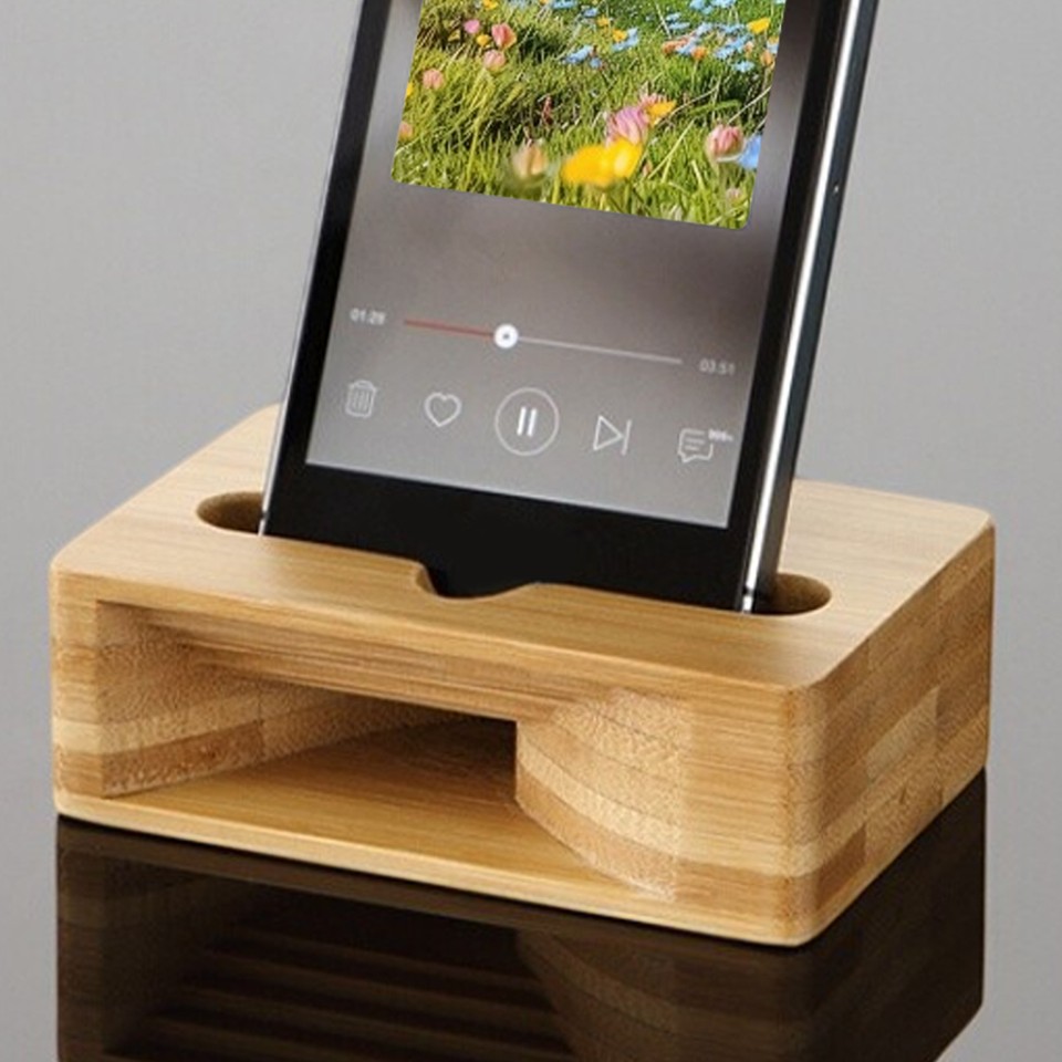 Wood Phone Speaker Amplifier Mobile Phone Riser Natural Loudspeaker ...