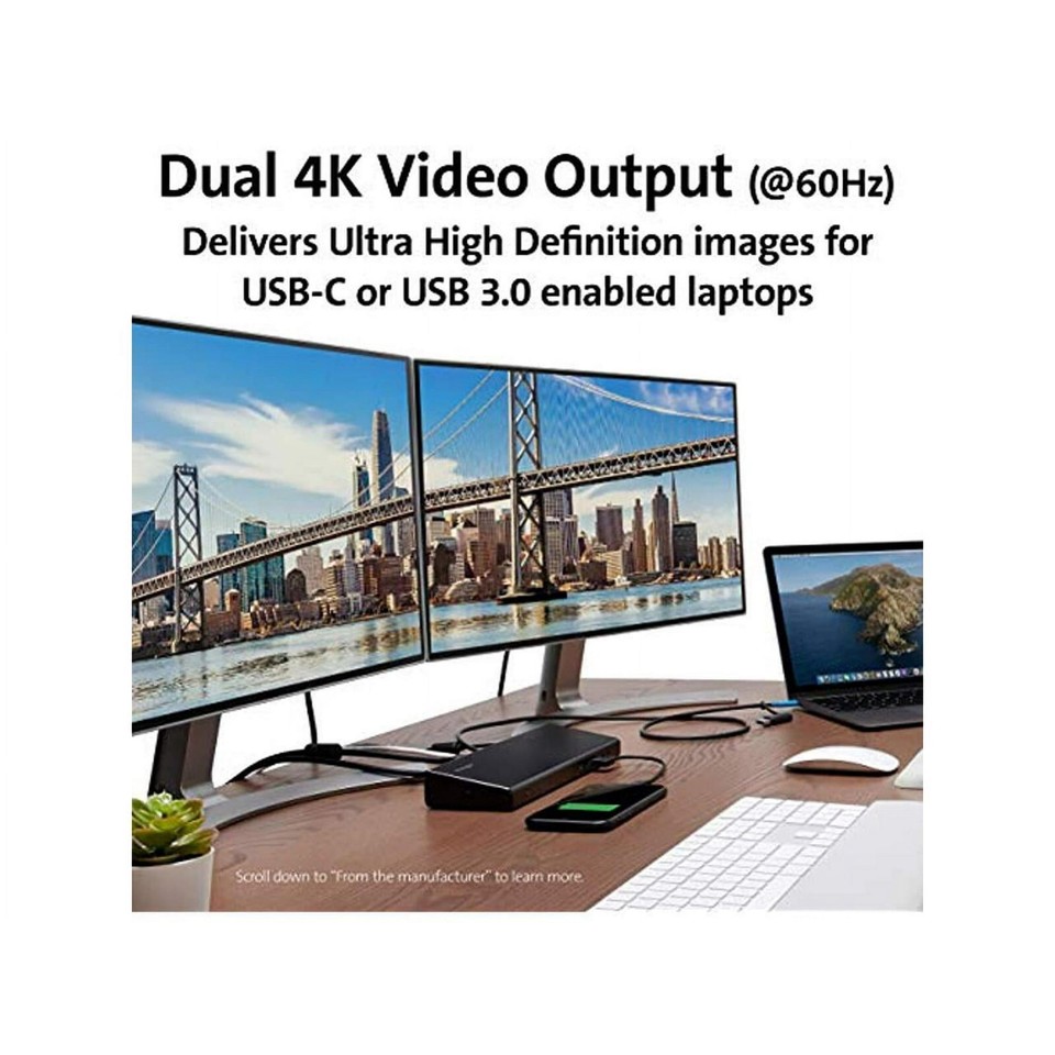 Kensington USB-C Dual 4K Docking Station SD4750P USB-A Hybrid 85W DP ...