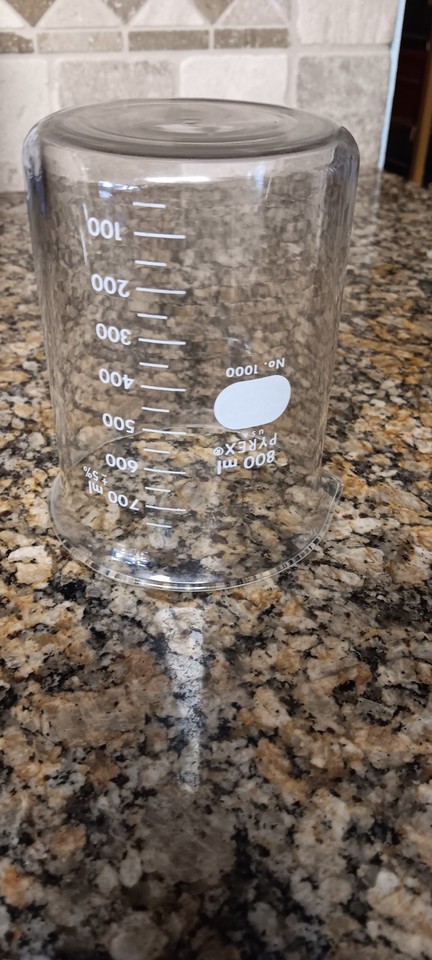 Pyrex No. 1000 Vintage Double Scale 800 ml Glass Single Spout Beaker | eBay