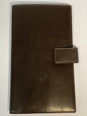 Mark Cross Italy Brown Leather Travel Passport Wallet Organizer Monogram EAB | eBay