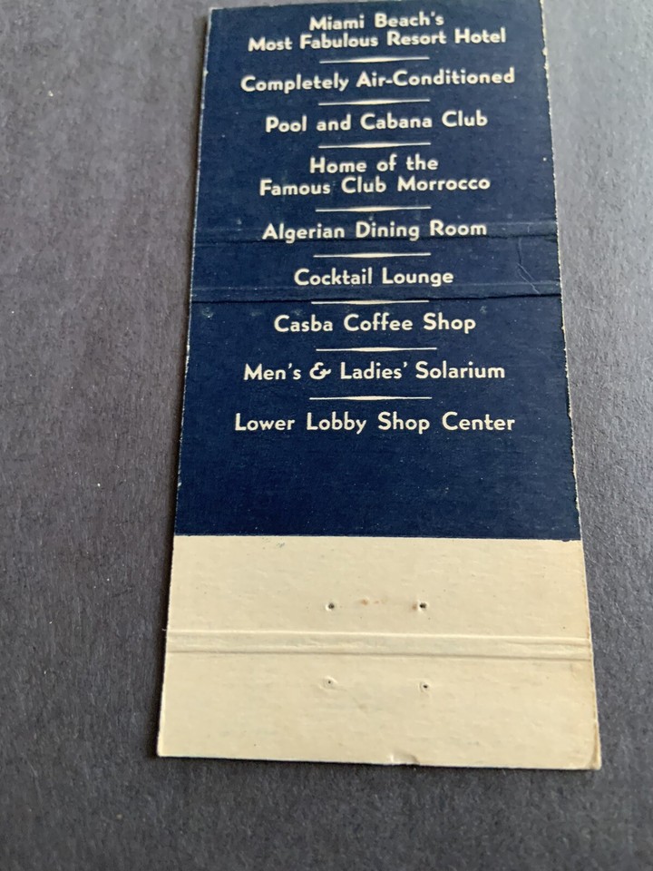 Vintage Florida Matchbook: “Casablanca” Miami Beach, FL | eBay
