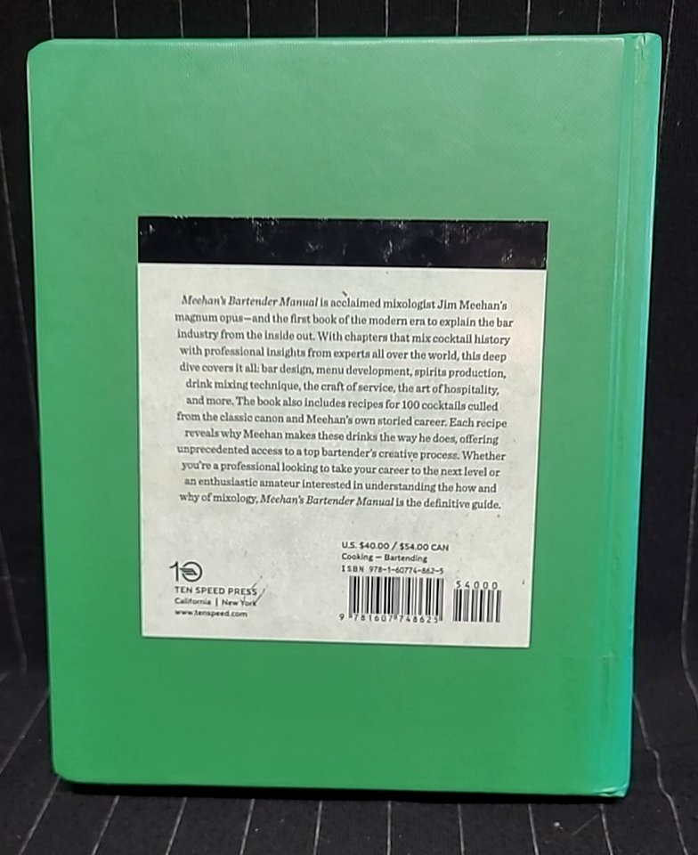 New Meehan's Bartender Manual Hardcover By Jim Meehan~Ex-Library ...