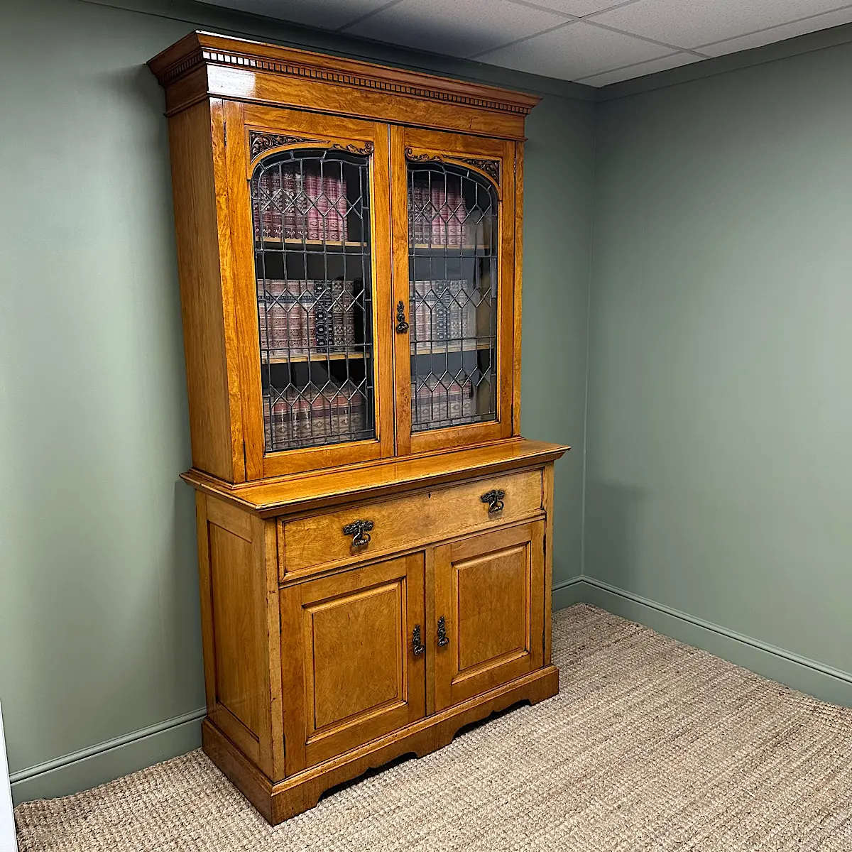 Spectacular Large Victorian Oak Antique Bookcase | eBay UK