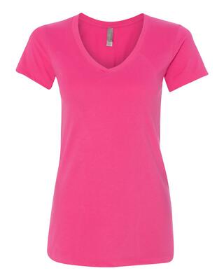 Next Level Apparel Ladies Junior Fit Sueded V-Neck Tee. 6480 Small | eBay