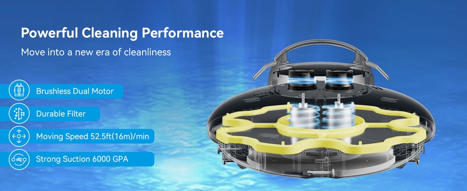 (small) in/above-ground flat pool Cordless Robotic Vacuum Cleaner Robot ...