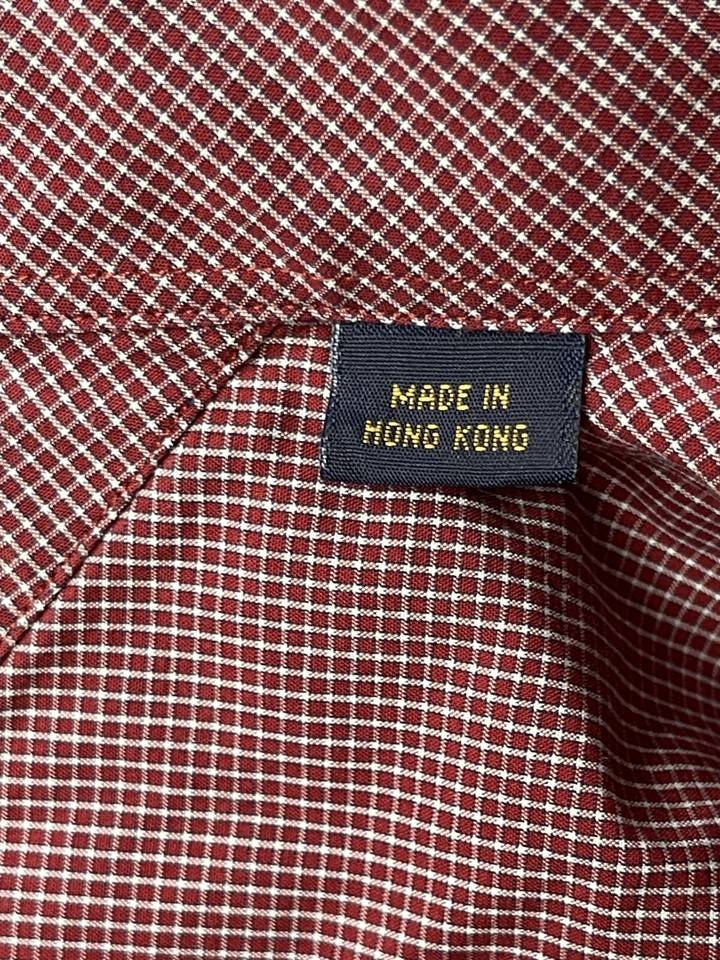 Tommy Hilfiger Mens Shirt Size 16.5 34-35 Red Long Sleeve Button Down ...