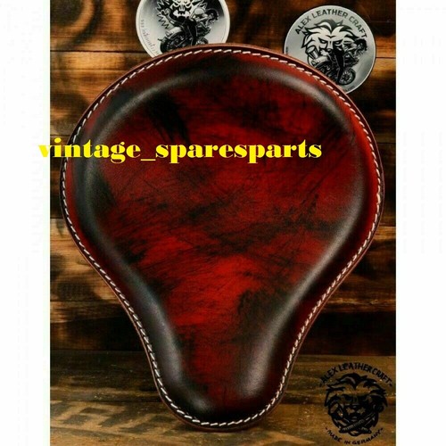 Siège solo Bobber Chopper en cuir personnalisé fait main rouge et noir ...