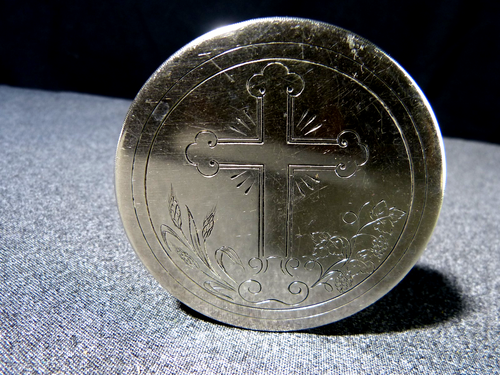 Antique Custode Box In Solid Silver Vermeil Consecrated Host Eucharist ...