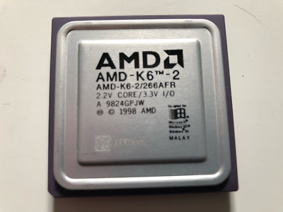 Vintage AMD K6-2 266 AFR socket 7 CPU - 2.2V 3.3V - tested working ! | eBay