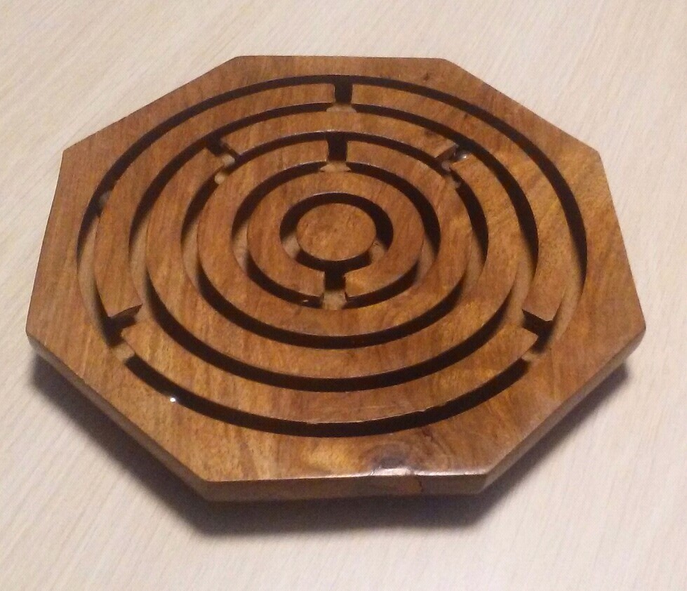 Octagon 8 sided NBC Trading INC Wooden Maze Game - Brain Teaser MADE IN ...