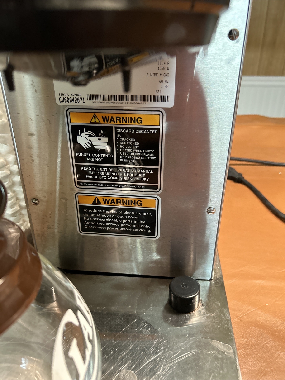 Bunn CW15-TC Commercial Coffee Brewer + Zojirushi 1.83L + Clark E223 ...