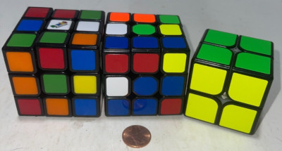(3) Rubik's Cube Puzzle Toys 2x2x2 At 2-1/4" In + 2x2 At 2" In Rubik's ...